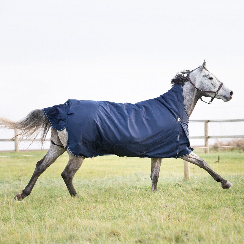 HORZE Avalanche 1200D High Neck Turnout Rain Sheet (No Fill) | Lightweight Waterproof Horse Blanket - Peacoat Dark Blue - 72 in