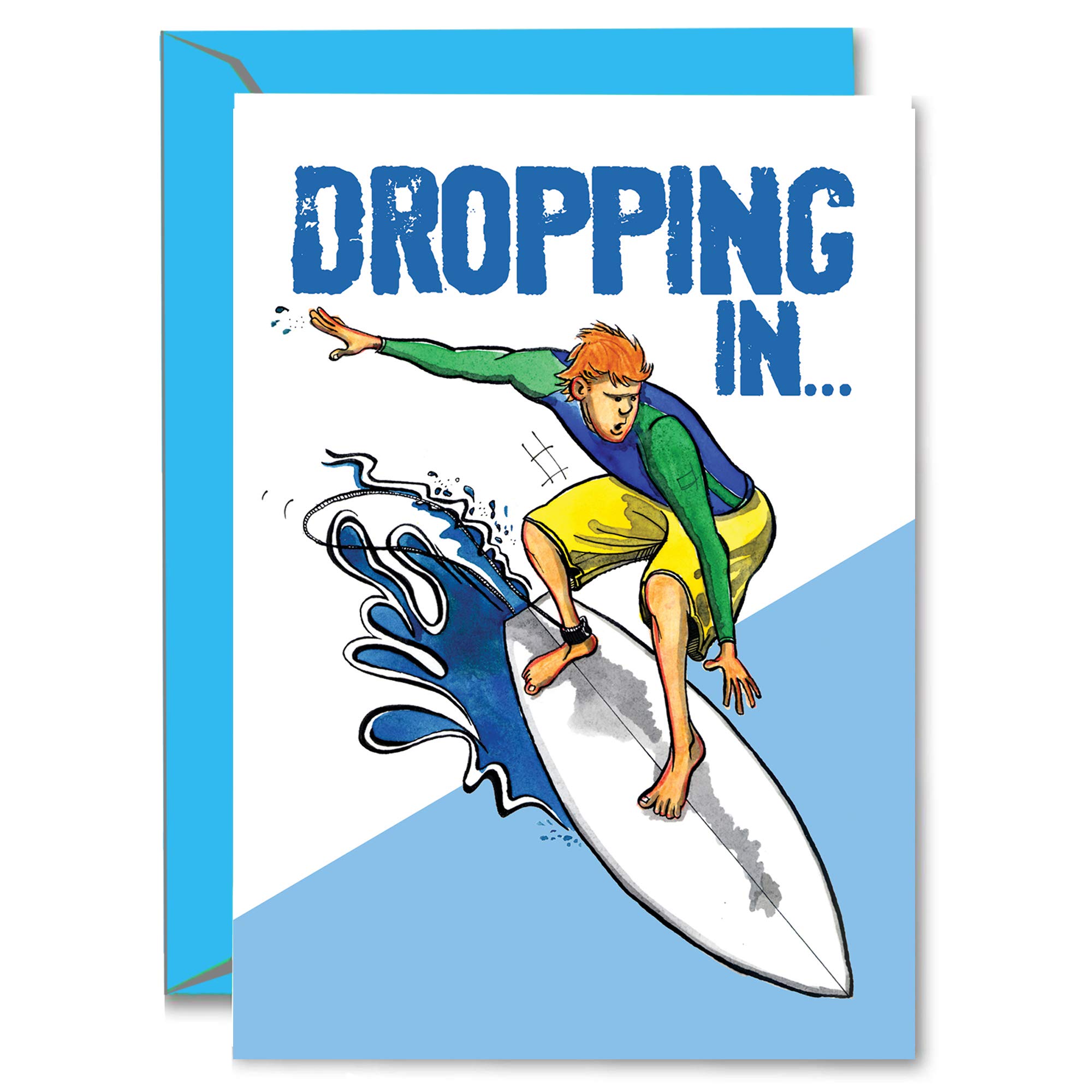 Play Strong Surfing Birthday Card 1-Pack (5x7) Super Star Illustrated Sports Birthday Cards Greeting Cards- Awesome for Surfers, Coaches and Fans Birthdays, Gifts and Parties!