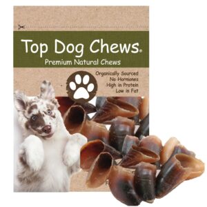 top dog chews – cow hooves, 25 pack, natural dog bone, for large, medium, or small dogs, made in usa