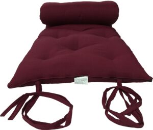 d&d futon furniture twin size burgundy traditional japanese floor rolling futon mattresses, foldable cushion mats, yoga, meditation 80 x 39 x 3