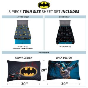 Franco Kids Bedding Super Soft Sheet Set, Twin, Batman