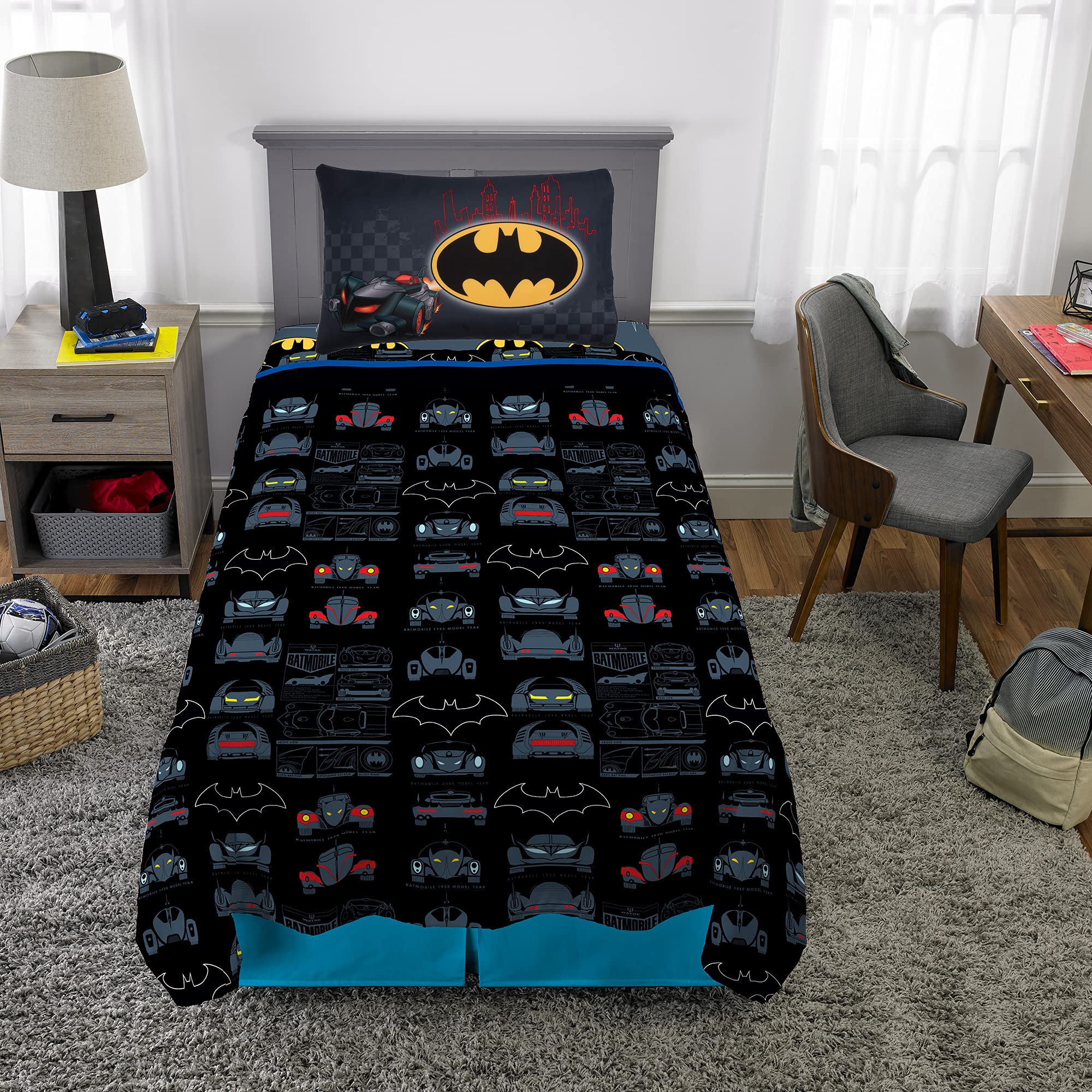 Franco Kids Bedding Super Soft Sheet Set, Twin, Batman