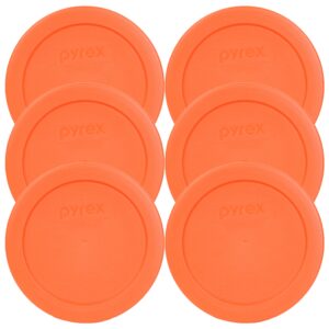 pyrex orange 2 cup round storage cover #7200-pc for glass bowls (6 pack)