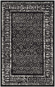 safavieh adirondack collection accent rug - 2'6" x 4', black & silver, distressed design, non-shedding & easy care, ideal for high traffic areas in entryway, living room, bedroom (adr110a)