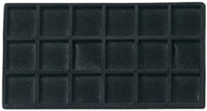 toolusa (2 pack) black plastic tray insert | 18 compartments | 2⅛" x 2" (5.4 x 5.1 cm) | ideal for gems & small items