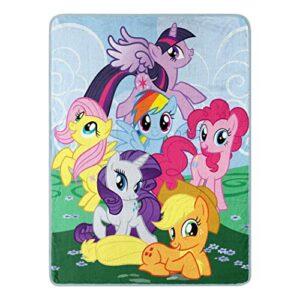 hasbro's my little pony "join the herd" micro raschel throw blanket, 46" x 60", multi color