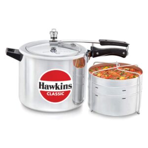 hawkins classic pressure cooker, 10 l with seperator, silver