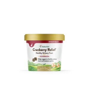 naturvet cranberry relief plus echinacea for cats, 60 ct soft chews, made in the usa with globally source ingredients