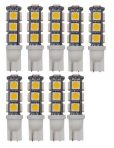 10 pack led bulbs t10 landscape light low voltage 12v ac/dc warm white flicker-free, non-polarity,