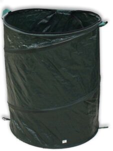 adroit 33 gallon pop-up trash bin with zippered cover | 22" x 25" (55.9 cm x 63.5 cm) | durable & foldable | ideal for recycling & yard cleanup