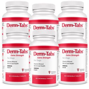 pet health solutions derm tabs extra strength for dogs - natural oil, vitamins, minerals, and antioxidants - support healthy skin and reduce shedding - 360 chewable tablets