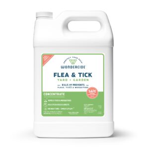 wondercide - flea and tick spray concentrate for yard and garden with natural essential oils – kill, control, prevent, fleas, ticks, mosquitoes and insects - safe around pets, plants, kids - 1 gallon