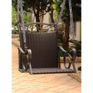 international caravan valencia resin wicker/steel single chair swing