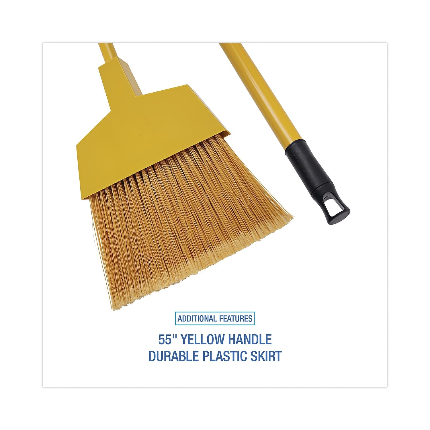 Boardwalk BRMAXIL Corn/Fiber Angled-Head Lobby Brooms, 42-Inch, Yellow, 12/Carton