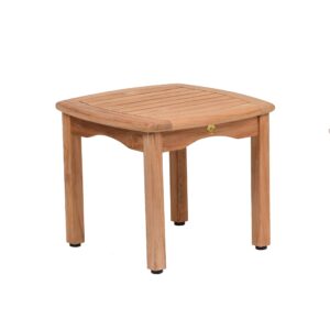 amazonia lincoln 1-piece outdoor square side table | teak wood | ideal for patio and indoors, 20 x 20