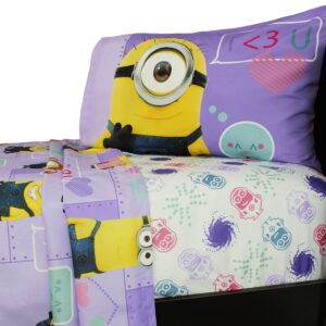 universal's minion girls way 2 cute microfiber twin sheet set