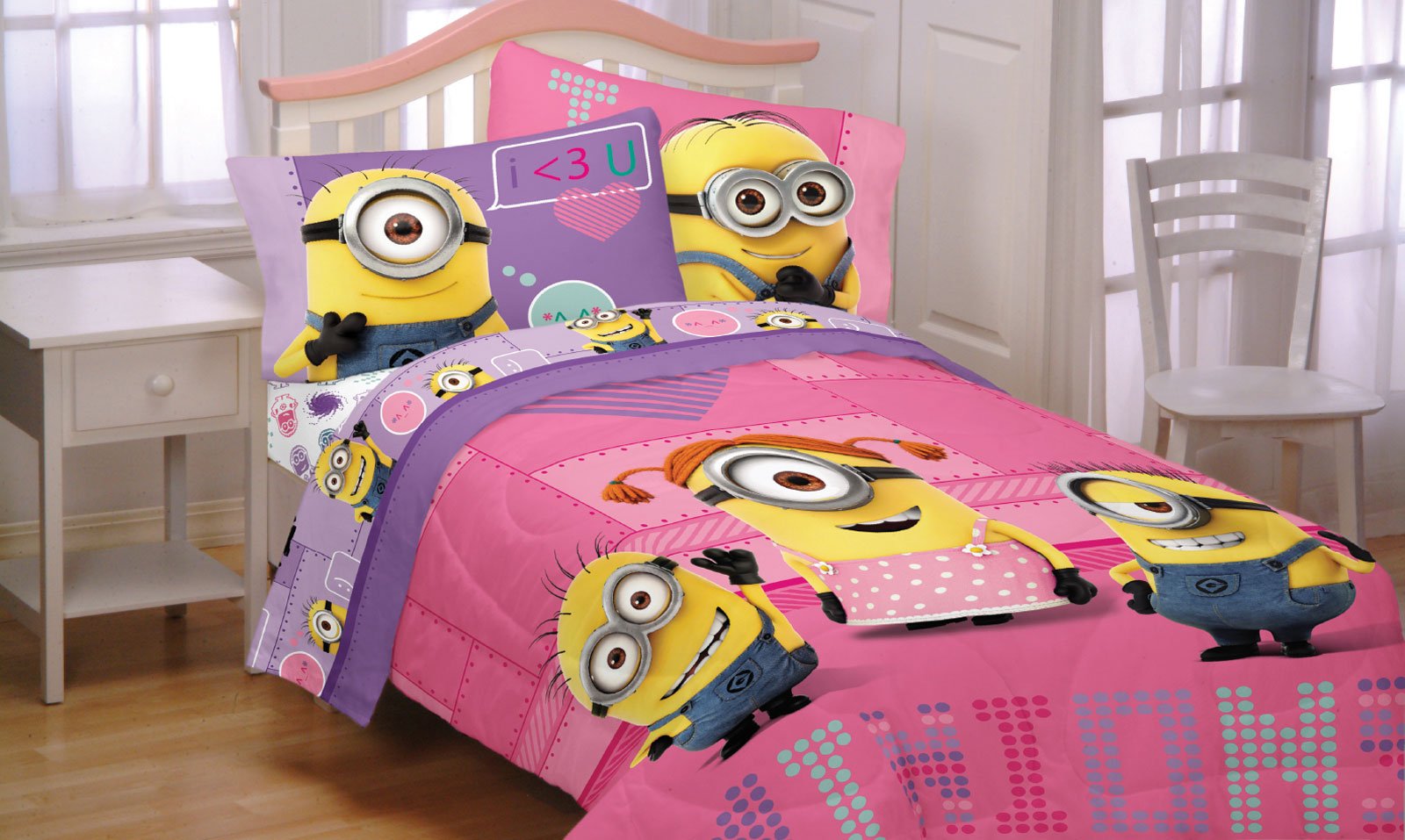 Universal's Minion Girls Way 2 Cute Microfiber Twin Sheet Set