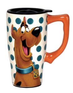 spoontiques - ceramic travel mugs - scooby doo cup - hot or cold beverages - gift for coffee lovers, 18 oz