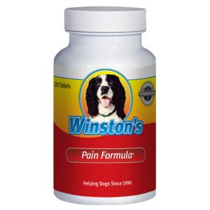 winston's pain formula - for dogs of all ages and sizes - 100% natural whole food supplement to help alleviate: canine arthritis, inflammation and joint + hip pain - 120 chewable tablets