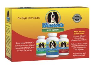 winston joint system - for medium dogs from 40-99 pounds - 100% natural whole food supplement for arthritis, hip dysplasia and joint + pain relief - one month supply - since 1992