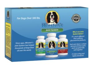 winston joint system - for large dogs over 100 pounds - 100% natural whole food supplement system for arthritis, hip dysplasia and joint + pain relief - one month supply - since 1992