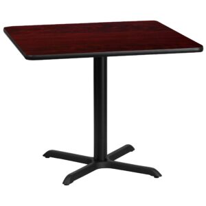 flash furniture 36'' square mahogany laminate table top with 30'' x 30'' table height base