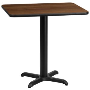 flash furniture graniss 24'' x 30'' rectangular walnut laminate table top with 22'' x 22'' table height base