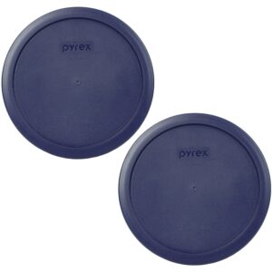 pyrex - 7402-pc - dark blue plastic cover fits 6 & 7 cup round dishes - 2 pack - original genuine pyrex - made in the usa