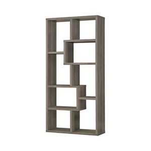 coaster fine furniture multiple cubed rectangular bookcase weathered grey