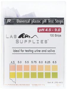 plastic ph test strips, universal application (ph 4.5-9.0), 100 strips | for urine, saliva, aquariums, etc.