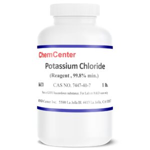 potassium chloride, high purity crystals, 99.8% min.,1lb. (454 grams).