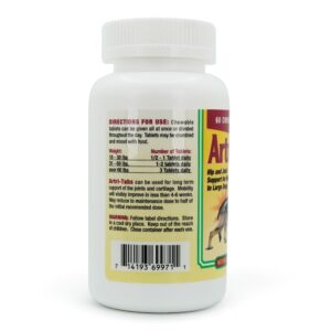 Artri-tabs Complex Dietary Supplement by Interfarma Corp | Cartilage Protection, Reduce Inflammation, & Joint Support for Dogs | with Glucosamine, Collagen, & MSM | Beacon Flavor | 60 Tablets.