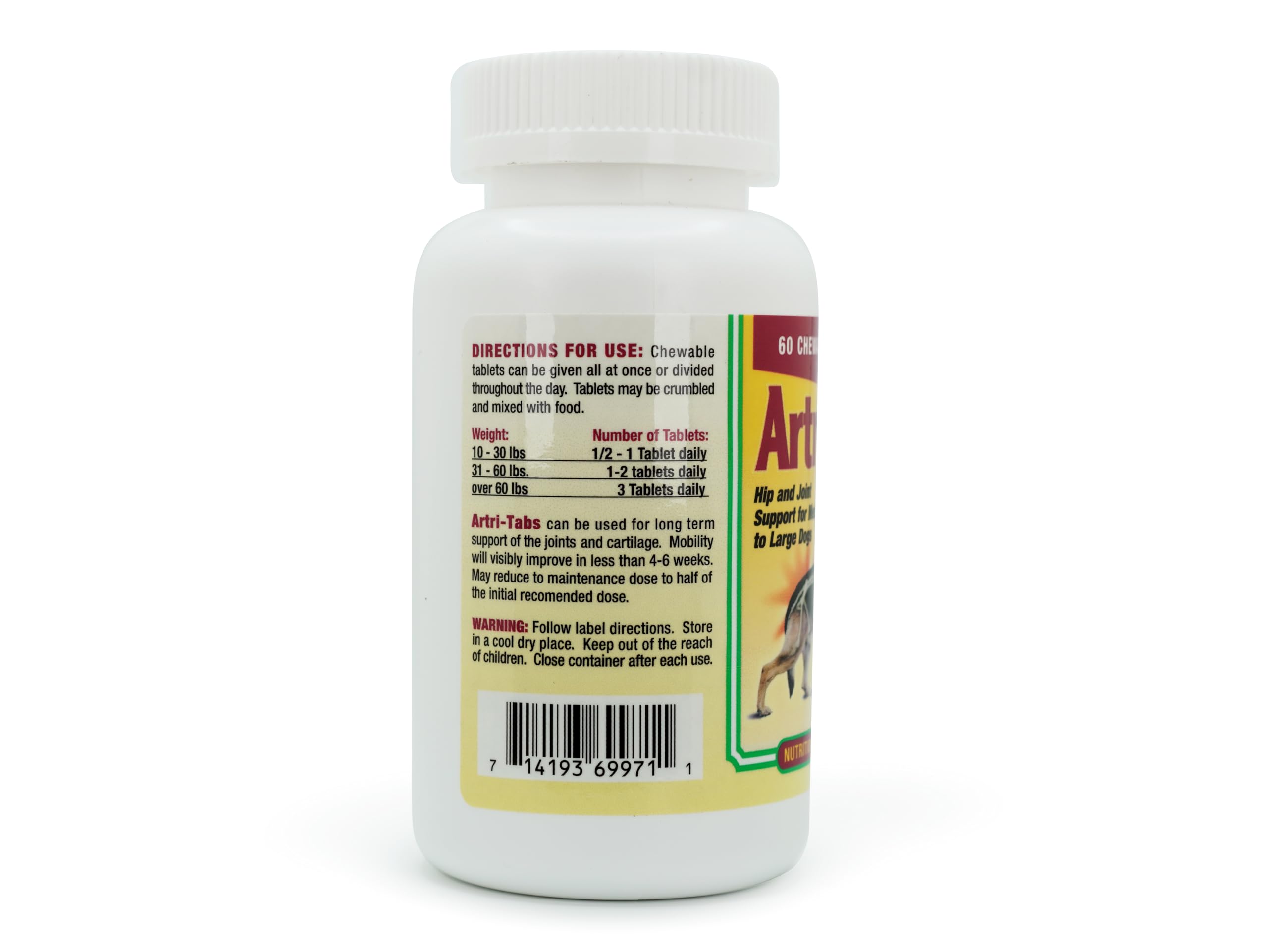 Artri-tabs Complex Dietary Supplement by Interfarma Corp | Cartilage Protection, Reduce Inflammation, & Joint Support for Dogs | with Glucosamine, Collagen, & MSM | Beacon Flavor | 60 Tablets.