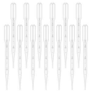 g2plus 100pcs 3ml disposable plastic essential oils graduated transfer pipettes for science laboratory, experiment, essential oils, make up tool