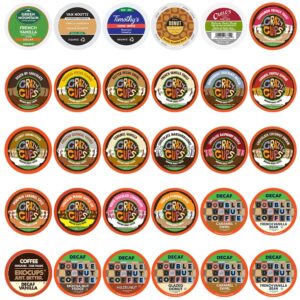 crazy cups pods, assorted decaffeinated capsules duplicates flavored decaf coffee single serve keurig k cup brewer variety pack sampler, 30 count (pack of 1)