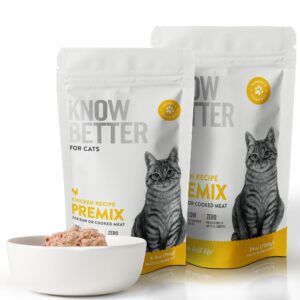 know better for cats – chicken recipe, raw cat food premix/supplement for making homemade cat food, all natural, holistic veterinarian approved, grain free, no artificial additives