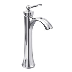 moen wynford chrome one-handle high arc vessel sink bathroom faucet, 4507