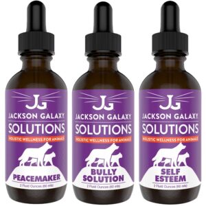 jackson galaxy: ultimate peacemaker set - peacemaker, bully solution, & self-esteem (2 oz.) - pet solution - can support bullying, self-confidence, & sense of community - all-natural formula