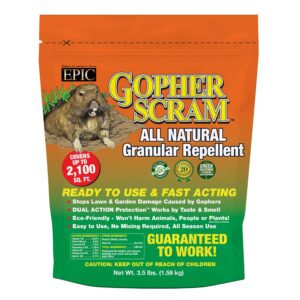 gopher scram all natural granular repellent - all-natural, animal, people and pet safe granule from epic repellents (3.5 lb bag)