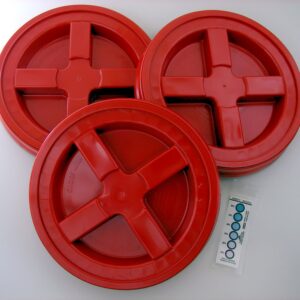 Gamma Seal Lid, Red, 3 Pack - New! - Boxed! - 5 Gallon Bucket Lids (Fits 3.5, 5, 6, & 7 Gal.) Storage Container Lid