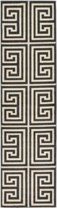 unique loom athens collection classic geometric modern border design area rug, 2 ft 7 in x 10 ft, black/beige