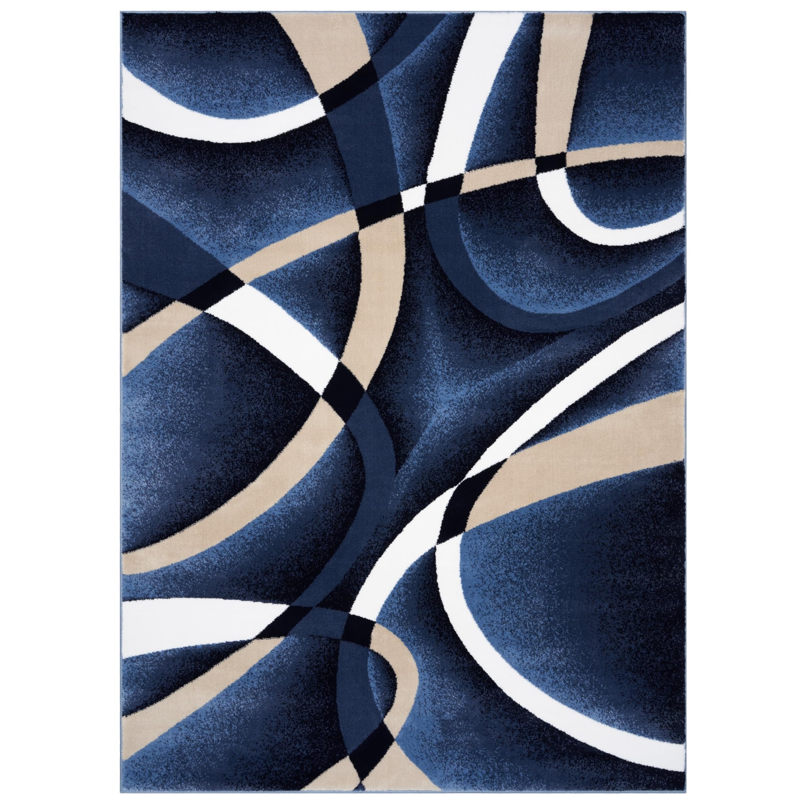 Persian Area Rugs 2305 Modern Abstract Area Rug Carpet, Navy / 5 x 7,2305 Navy 5x7