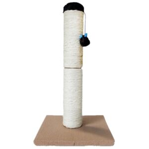 downtown pet supply small cat scratching post with mouse cat toy, 22" tall - tightly woven sisal rope cat scratch post for indoor cats with stable 11" x 11" base