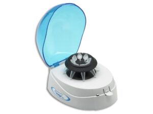 benchmark scientific c1008-b myfuge mini centrifuge with blue lid 2 rotors, 100-240v, us plug