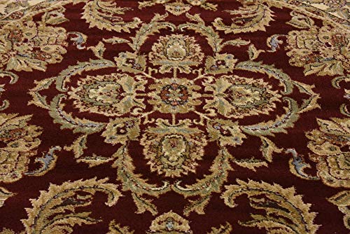 Unique Loom Voyage Collection Traditional Oriental Classic Intricate Design Area Rug (6' 0 x 6' 0 Round, Red/Tan)