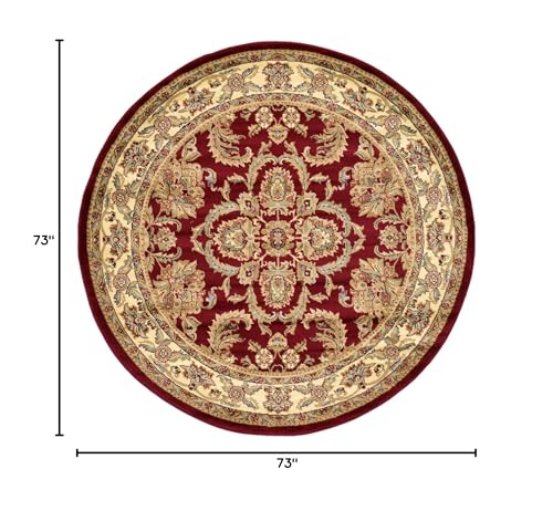 Unique Loom Voyage Collection Traditional Oriental Classic Intricate Design Area Rug (6' 0 x 6' 0 Round, Red/Tan)