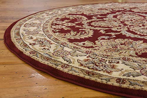 Unique Loom Voyage Collection Traditional Oriental Classic Intricate Design Area Rug (6' 0 x 6' 0 Round, Red/Tan)