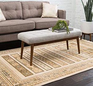 Unique Loom Fars Collection Area Rug - Pasadena (9' x 12' 2" Rectangle, Ivory/ Cream)