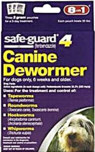 eight in one safeguard 4 canine dewormer for medium dogs -- 2 g - 3 pouches