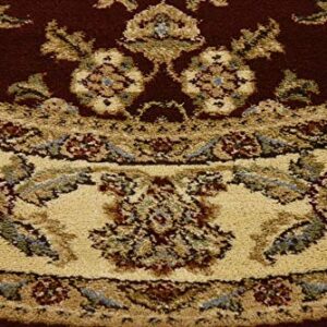 Unique Loom Voyage Collection Traditional Oriental Classic Intricate Design Area Rug (6' 0 x 6' 0 Round, Red/Tan)